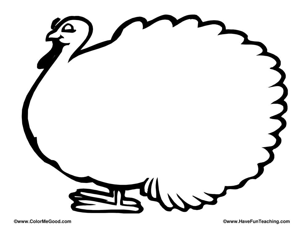 Thanksgiving Turkey Outline Writing Paper by Teach Simple