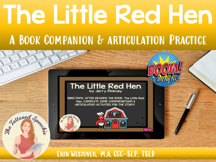 The Little Red Hen Book Companion & Articulation Practice - BOOM Cards ...