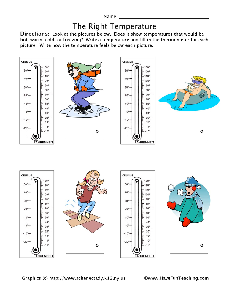 The Right Temperature Worksheet By Teach Simple
