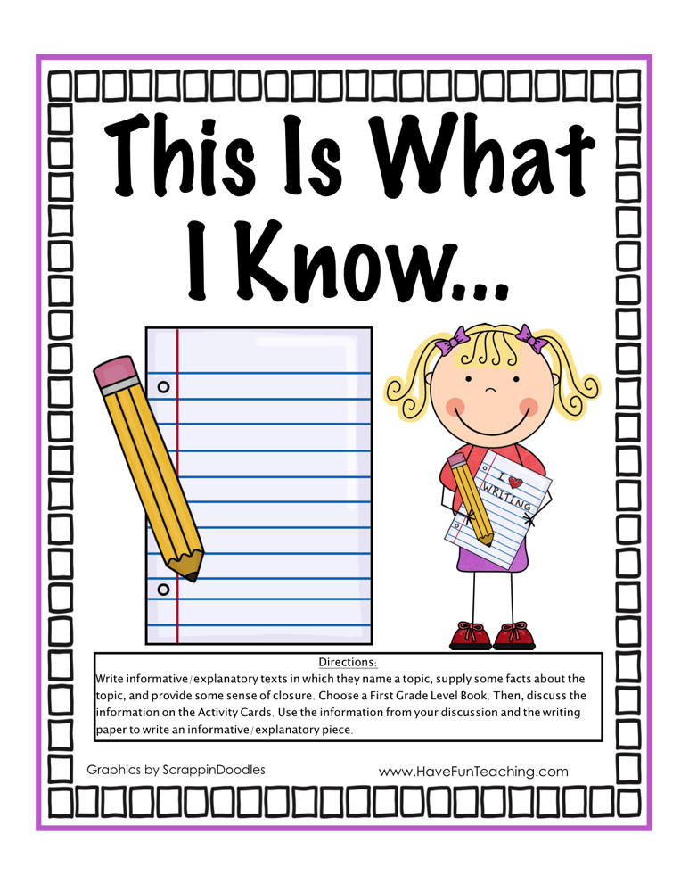 This is What I Know Activity by Teach Simple