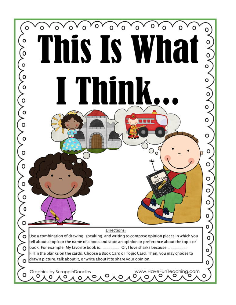 This Is What I Think Activity by Teach Simple