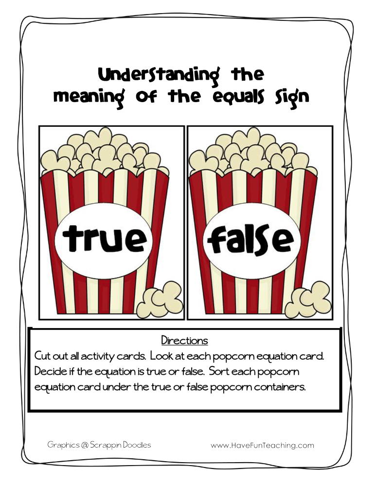 True or False Equations Activity by Teach Simple