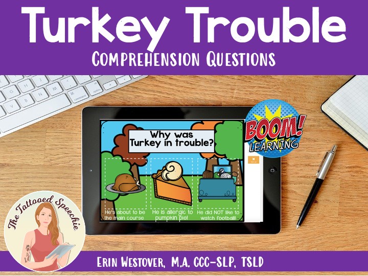 Turkey Trouble Comprehension Questions - BOOM Cards by Teach Simple