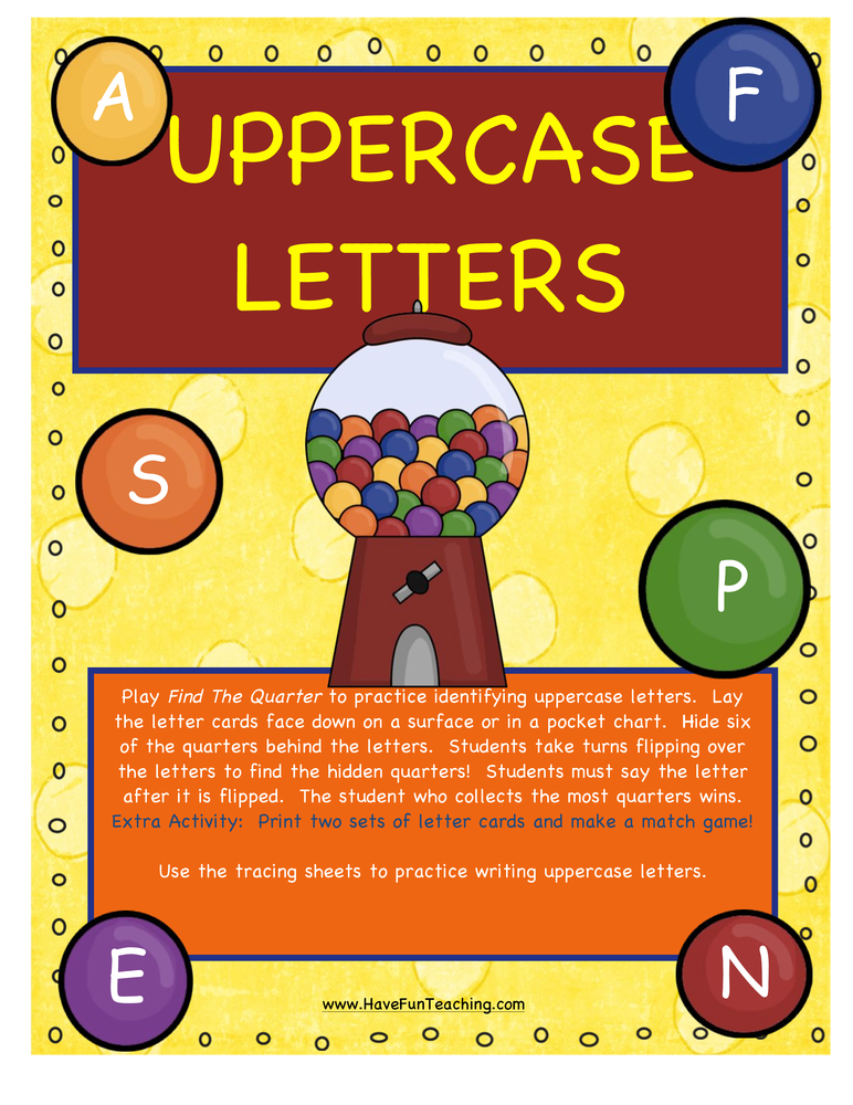 Uppercase Letters Activity by Teach Simple