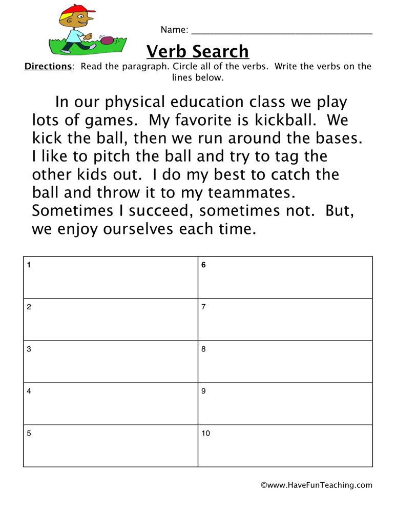 Worksheets Of Verbs For Grade 2 Google Search Hojas De Trabajo De