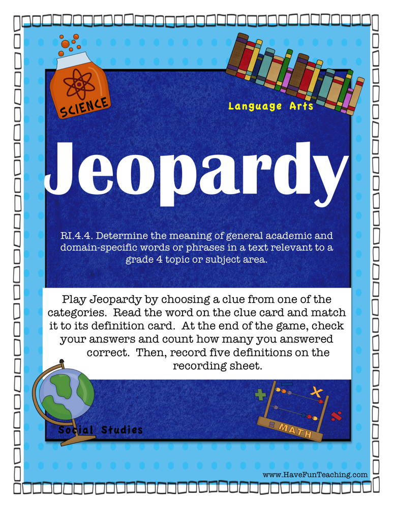 Vocabulary Jeopardy Activity By Teach Simple Vocabulary Jeopardy Activity By Teach Simple