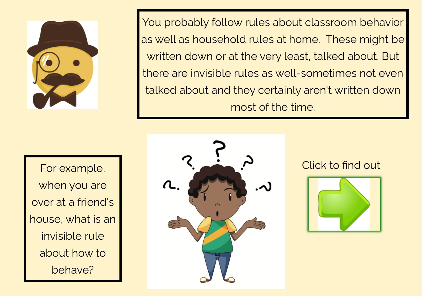 What Are The Invisible Social Rules? Boom Cards by Teach Simple