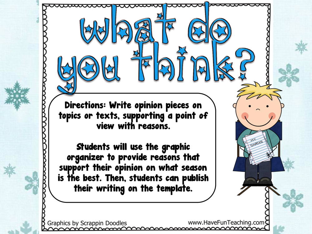 What Do You Think Opinion Writing Activity by Teach Simple