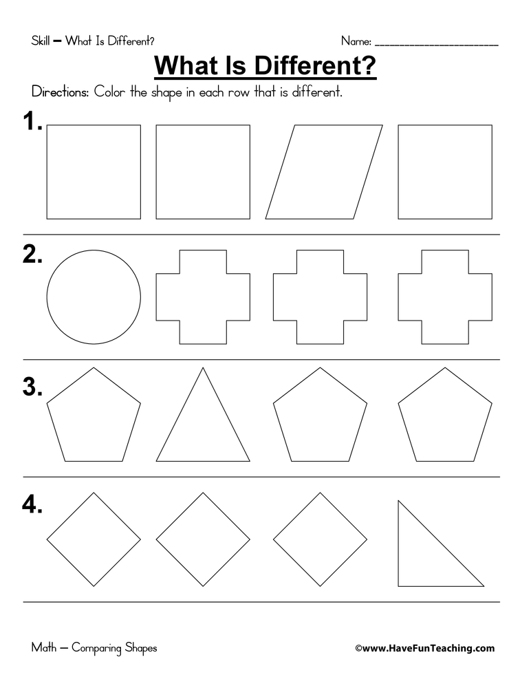 What Is Different Shapes Worksheet by Teach Simple