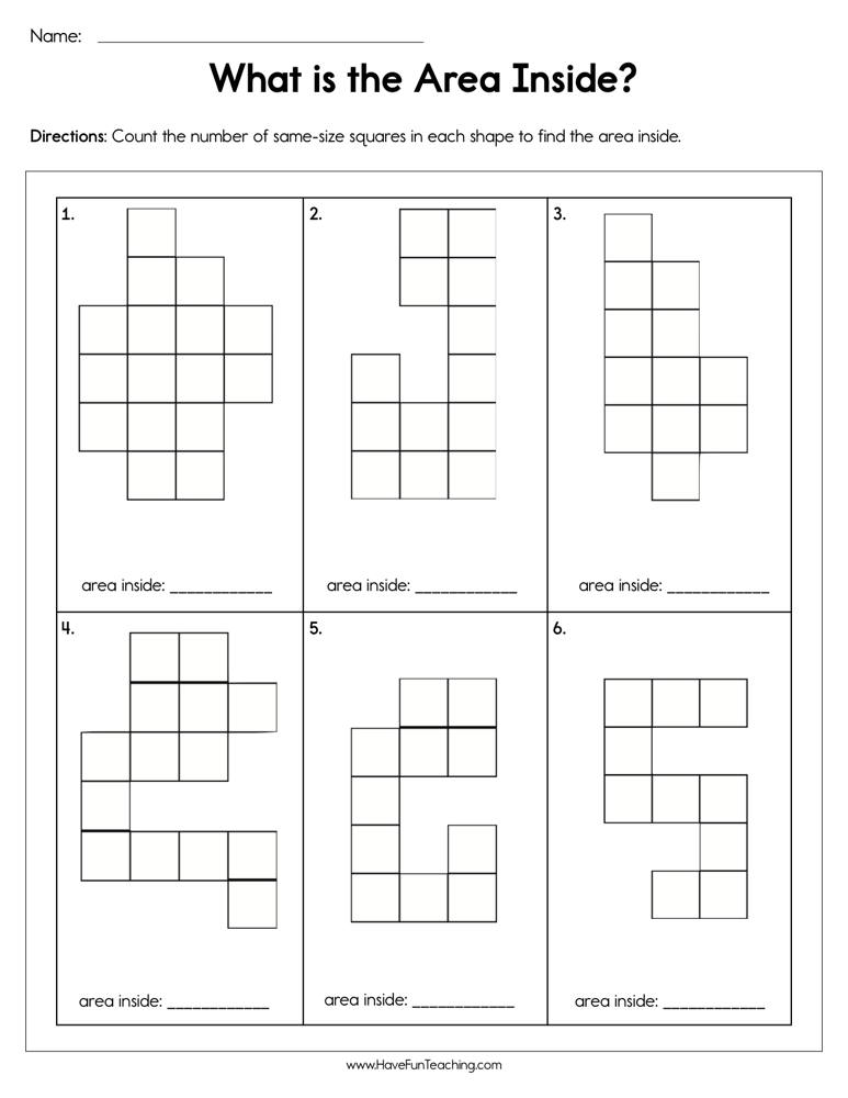 What is the Area Inside Worksheet by Teach Simple