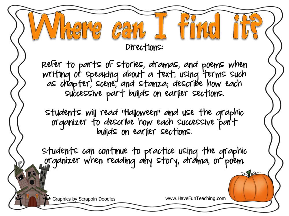 Where Can I Find It Halloween Poetry Activity by Teach Simple