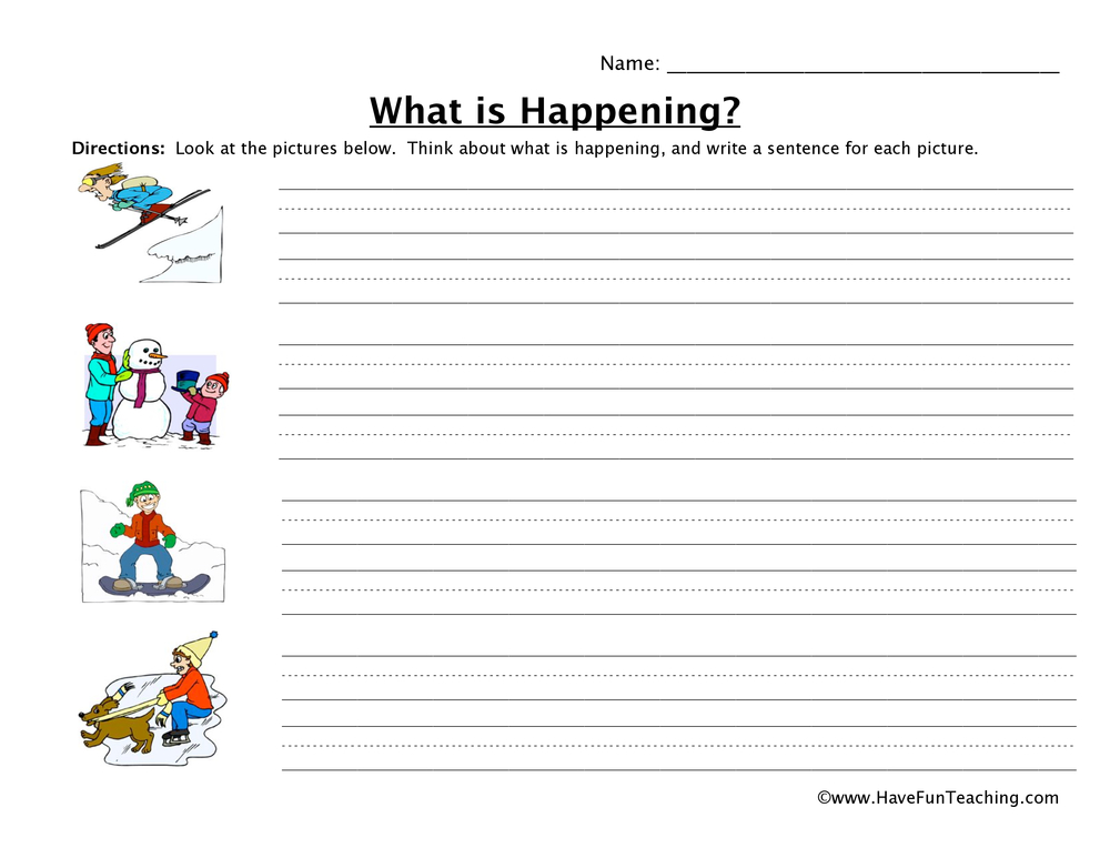 Winter Sentence Worksheet by Teach Simple