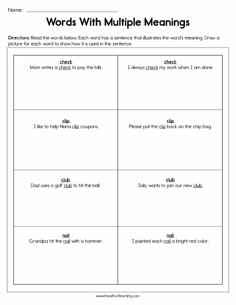 Words With Multiple Meanings Worksheet By Teach Simple Words With Multiple Meanings Worksheet By Teach Simple