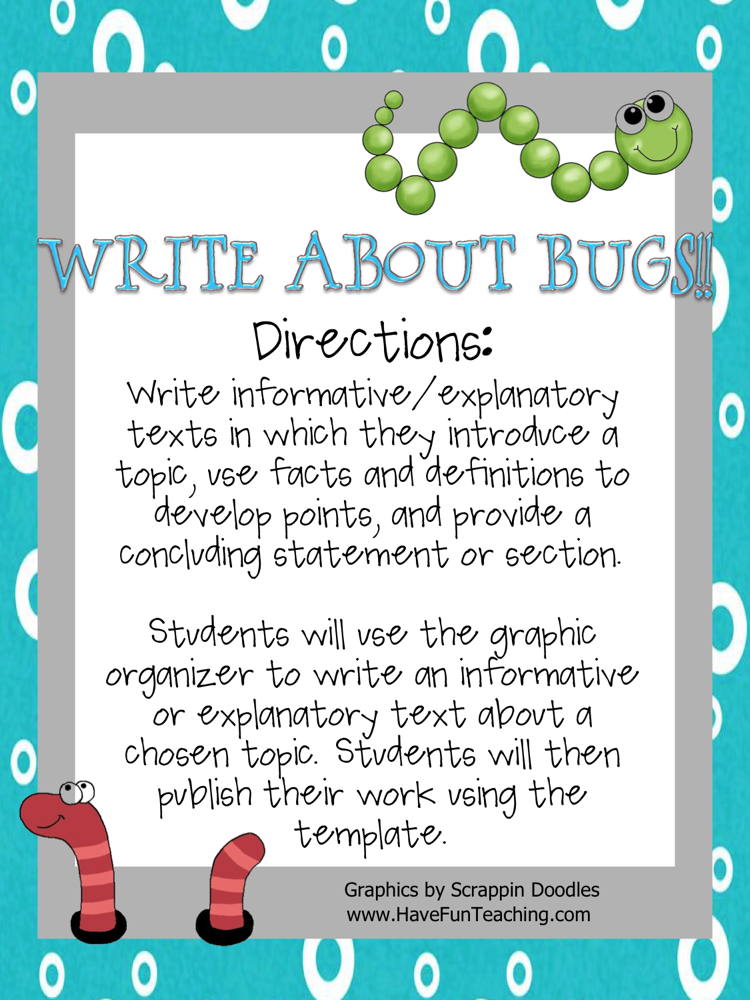Write about Bugs Activity by Teach Simple