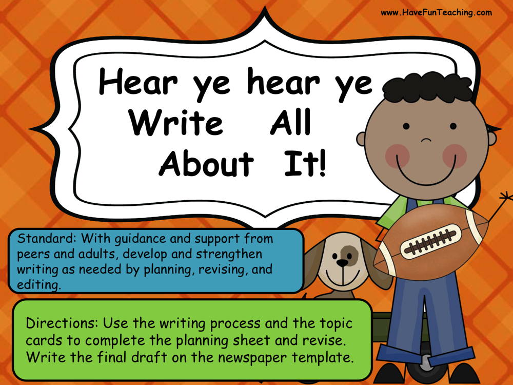 Write All About It Newspaper Writing Activity by Teach Simple
