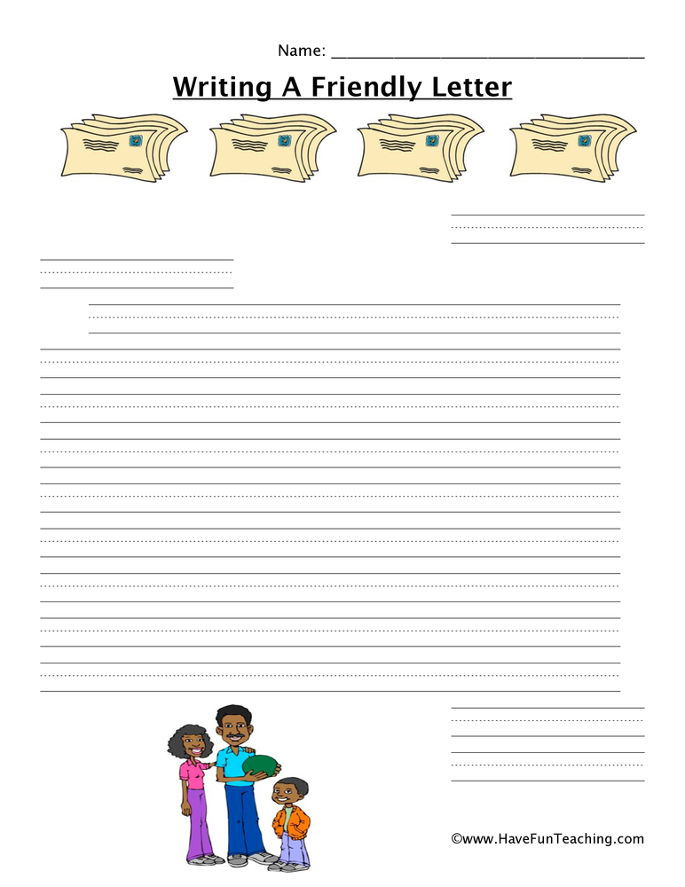 Writing a Letter Worksheet Collection by Teach Simple
