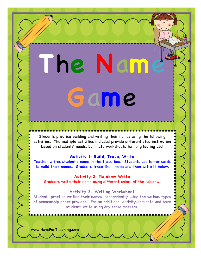 Writing Your Name Activity by Teach Simple